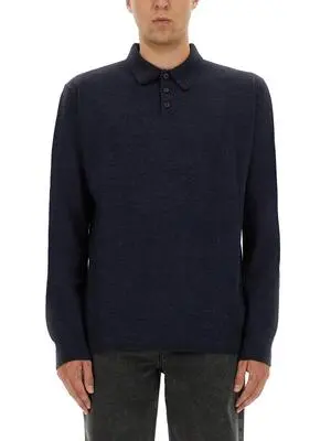 MAISON MARGIELA Wool Polo - Blue