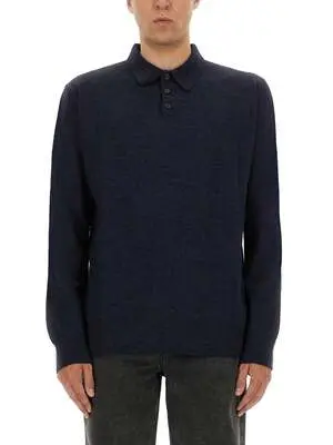 MAISON MARGIELA Wool Polo - Blue