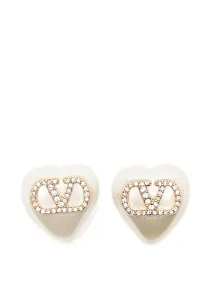 Valentino Garavani Vlogo Signature Strass Pearl Earrings - Multicolor