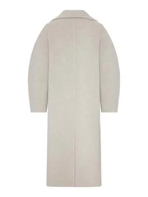 Brunello Cucinelli Long Wool & Cashmere Coat - Cream