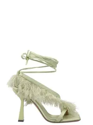SEBASTIAN MILANO Feather Wrap’ Sandals - Green