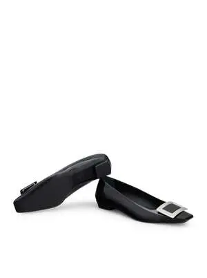 ROGER VIVIER Belle Vivier Patent Leather Ballerinas - Black