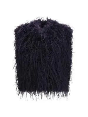 FORTE_FORTE Eco Mongolia Faux Fur Vest - Blue
