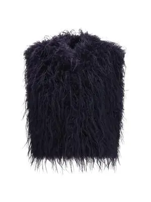 FORTE_FORTE Eco Mongolia Faux Fur Vest - Blue