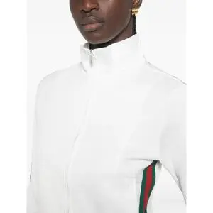 Gucci Ribbed High Neck Sweatshirt - White
