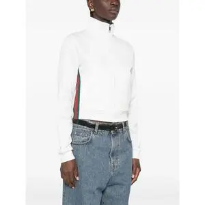 Gucci Ribbed High Neck Sweatshirt - White