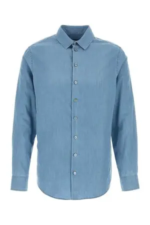 Giorgio Armani Light- Chambray Shirt - Blue