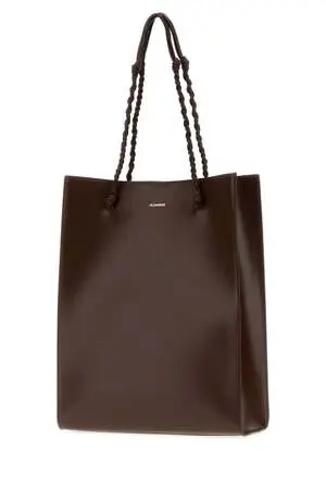 JIL SANDER Chocolate Leather Tangle Shopping Bag - Brown