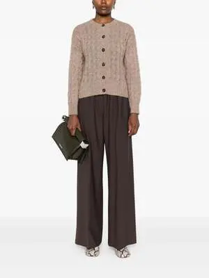Brunello Cucinelli Wide-leg Wool Palazzo Pants - Multicolor