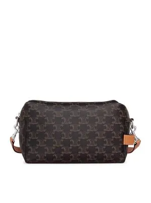 Celine Take Away Crossbody Bag In Triomphe Canvas And Calfskin - Multicolor