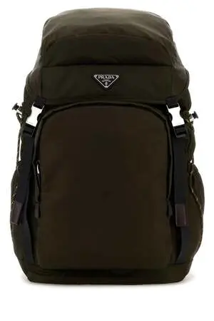 Prada Olive Canvas Backpack - Green