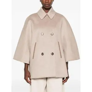 Max Mara Cashmere Double-breasted Cape - Cream