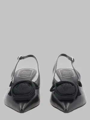 ROGER VIVIER Décolleté Slingback Rose Vivier In Pelle - Black