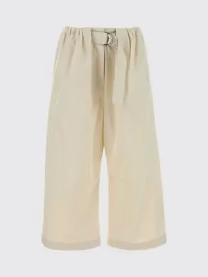 Loewe Cotton Silk Belted Trousers - Cream