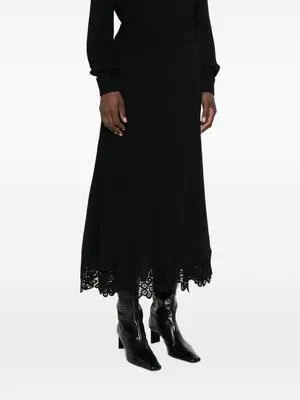 Zimmermann Guipure Lace Trim Midi Skirt - Multicolor