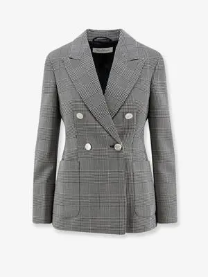 Max Mara Virgin Wool Prince Of Wales Check Blazer - Multicolor