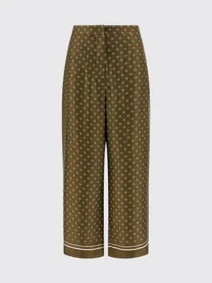 Max Mara Printed Silk Palazzo Trousers - Brown
