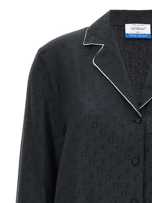 Off-White Jacquard Pajama Shirt - Black