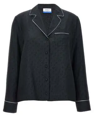 Off-White Jacquard Pajama Shirt - Black