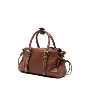 Prada Bonnie Leather Tote Bag - Brown
