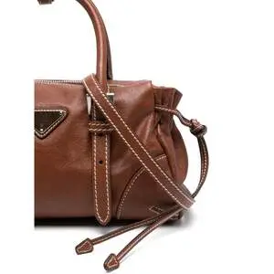 Prada Bonnie Leather Tote Bag - Brown