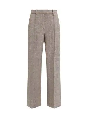 Burberry Tailored Linen And Wool-blend Pants - Cream