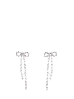 SELF-PORTRAIT Pearl Bow Dangle Earrings - Multicolor