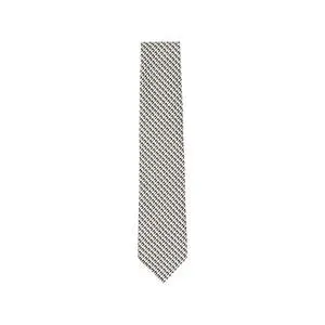 TOM FORD TOM FORD Silk Geometric Pattern Neck Tie Cream