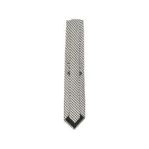 TOM FORD Silk Geometric Pattern Neck Tie - Cream