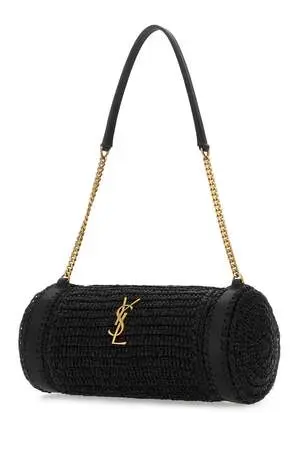 Saint Laurent Raffia And Leather Cassandre Shoulder Bag