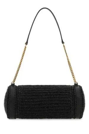 Saint Laurent Raffia And Leather Cassandre Shoulder Bag