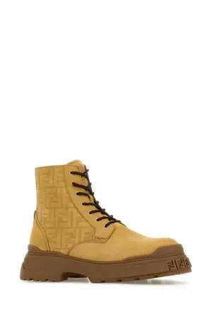 Fendi Beige Suede Force Light Ankle Boots - Brown