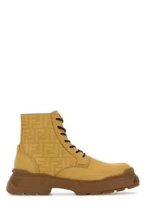 Fendi Beige Suede Force Light Ankle Boots