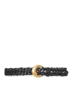 ETRO ETRO Woven Leather Belt With Gold Buckle