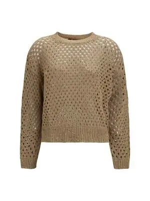 Max Mara MAX MARA Sequin Sweater Cream