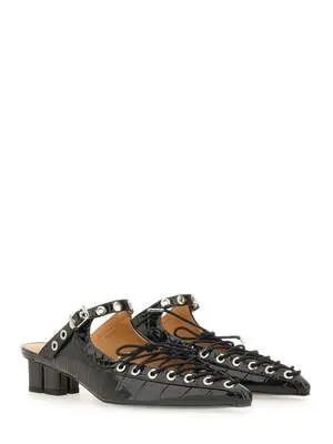 GANNI Mule Lace-up Shoes - Black