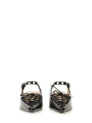 GANNI Mule Lace-up Shoes - Black