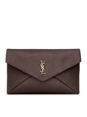 Saint Laurent Cassandre Large Lambskin Envelope Pouch - Multicolor