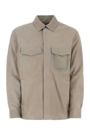 Etro Dove Grey Suede Shirt - Gray
