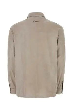 Etro Dove Grey Suede Shirt - Gray