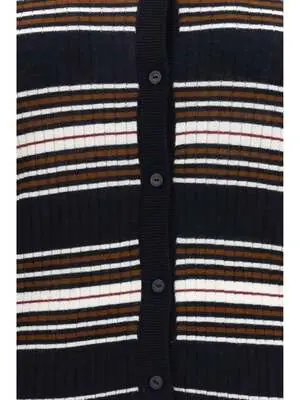 Max Mara Striped Silk And Wool Cardigan