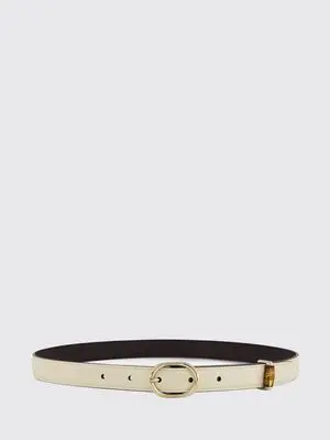 Gucci Leather Belt With Oval Buckle - Cream