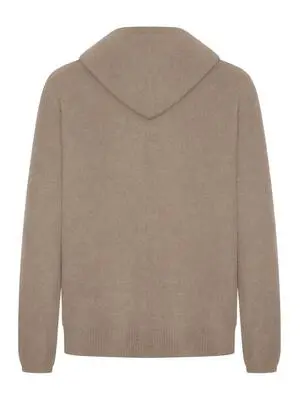 Rick Owens Full-zip Hooded Cashmere Blend Cashmere Sweater - Gray