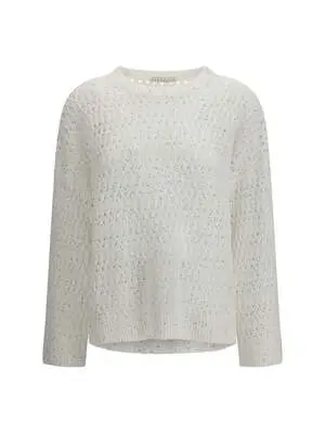 Brunello Cucinelli Openwork Sweater - White
