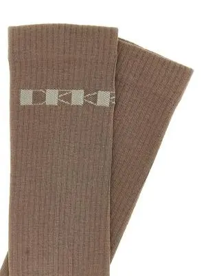 Rick Owens Jacquard Logo Socks - Cream