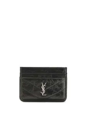 Saint Laurent Niki Vintage Leather Card Holder - Black