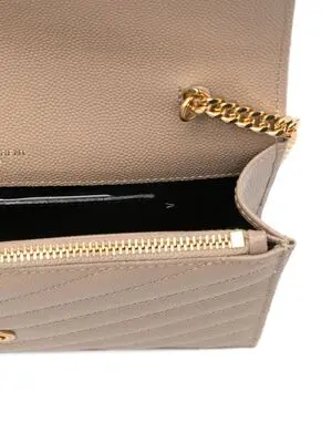 Saint Laurent Envelope Cassandre Leather Wallet On Chain
