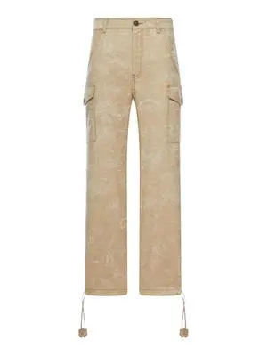 Etro Jacquard Cargo Trousers With Floral Pattern And Drawstring At The Bottom - Cream