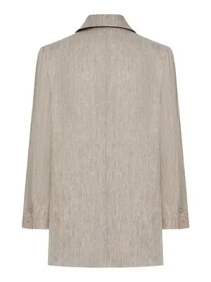 Max Mara Olimpia Double-breasted Linen Blazer - Cream