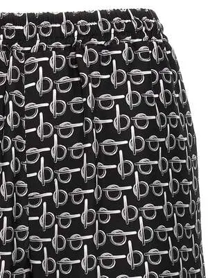 Burberry Silk Printed Shorts - Black